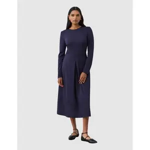 FINERY LONDON Carla Ponte Jersey Midi Dress - Navy