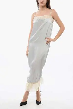 Off-White Ruffle-trim Bandeau Midi Dress