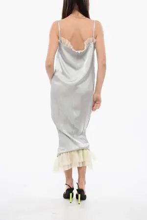 Off-White Ruffle-trim Bandeau Midi Dress