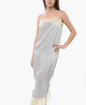 Off-White Ruffle-trim Bandeau Midi Dress
