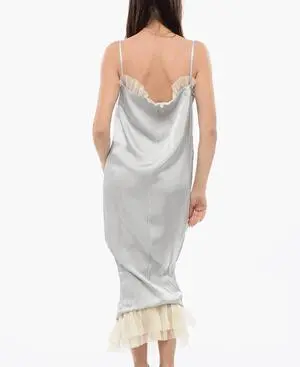 Off-White Ruffle-trim Bandeau Midi Dress