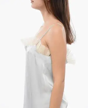 Off-White Ruffle-trim Bandeau Midi Dress