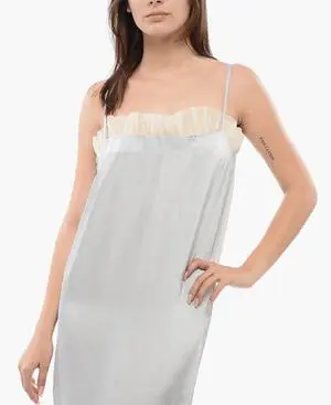 Off-White Ruffle-trim Bandeau Midi Dress