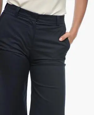 QL2 QUELLEDUE Melody Wide-leg Cotton Trousers