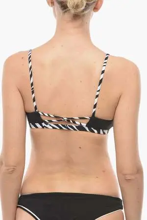 Karl Lagerfeld Triangle Bikini Top With Animal-print Details