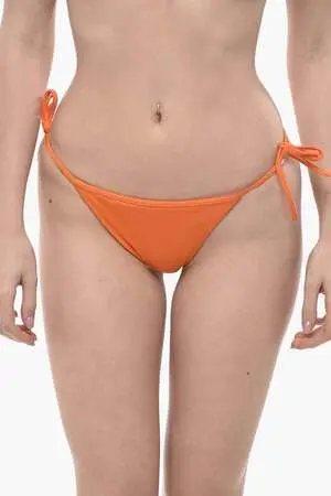 Dsquared2 Tie-side Bikini Briefs With Printed Logo - Orange