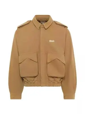 Rhude Logo-embroidered Cotton Jacket - Brown