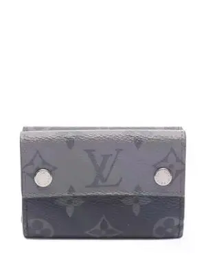 LOUIS VUITTON 2000-2026 Monogram Eclipse Reverse Discovery Wallet Small Wallets - Black