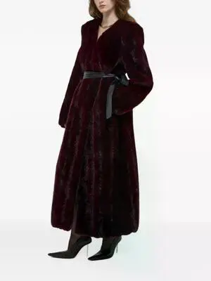 DUCIE Olivia Belted Faux-fur Coat