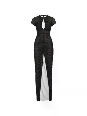 AXEL 113 Gia Ruched Maxi T-shirt - Black