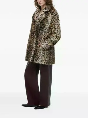 DUCIE Theodora Double-breasted Faux-fur Coat