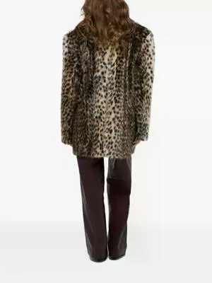 DUCIE Theodora Double-breasted Faux-fur Coat