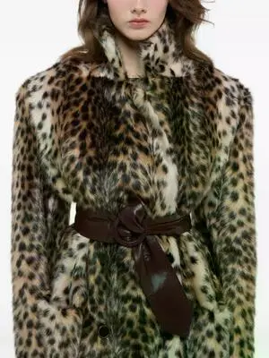 DUCIE Theodora Double-breasted Faux-fur Coat