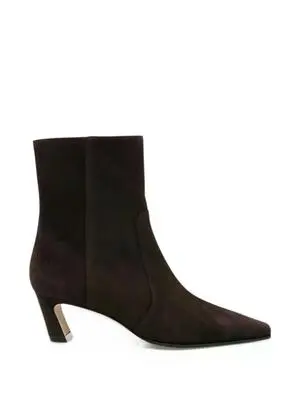 STUART WEITZMAN Stassi Leather Ankle Boots - Brown