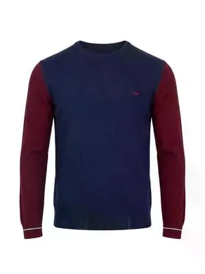 HARMONT & BLAINE Colour-block Crew-neck Sweater - Blue