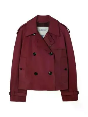 Burberry Cropped Mayfair Trench Jacket - Red