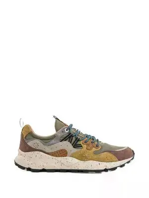 FLOWER MOUNTAIN Yamano 3 Suede-panelled Speckled-sole Sneakers - Green
