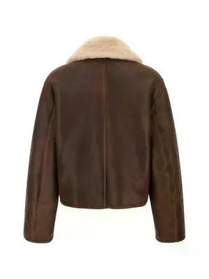 Co Asymmetrical Zip-fastening Leather Jacket - Brown