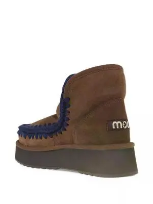 Mou Mini Eskimo Crochet-trim Platform Ankle Boots