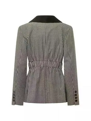 MOMS PANTS Houndstooth Wool Blazer - White