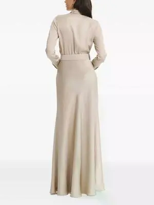 IL VOLO Kate Belted Silk Maxi Dress