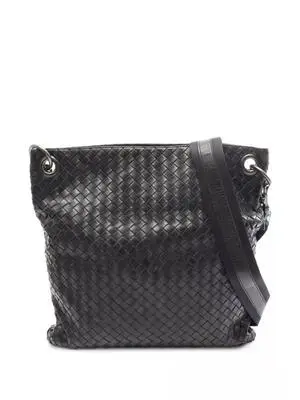 Bottega Veneta 2000-2015 Intrecciato Crossbody Bag - Black