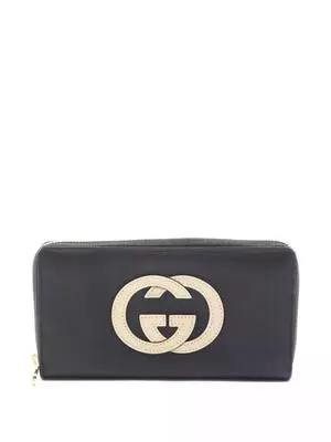 Gucci 2016-2026 Calfskin Interlocking G Wallet Long Wallets - Black