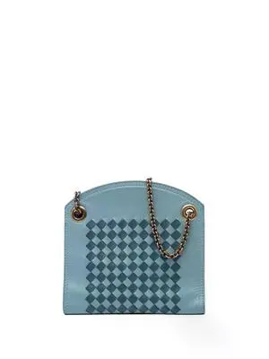 Bottega Veneta 2012-2026 Nappa Intrecciato Chain Wallet Shoulder Bag - Blue