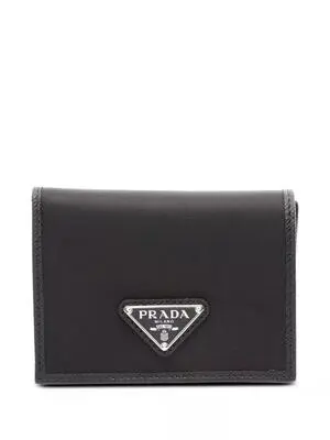 Prada 2013-2026 Saffiano Trimmed Tessuto Wallet Small Wallets - Black