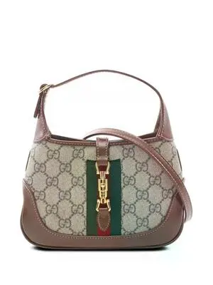 Gucci 2016-2026 Mini Gg Supreme Web Jackie 1961 Crossbody Bag - Neutrals