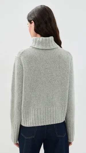 Jenni Kayne Cropped Cashmere Jet Turtleneck Sweater