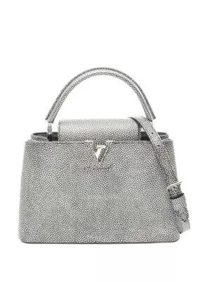LOUIS VUITTON 2016 Taurillon Capucines Mm Satchel - Silver