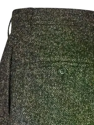 Max Mara Herringbone-pattern Pleated Trousers - Black