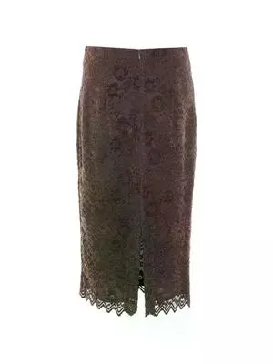 RUE DU BAC Lace-overlay Midi Skirt