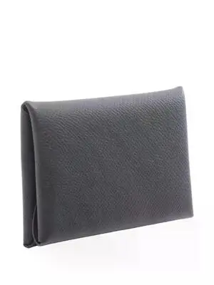 Hermès 2026 Epsom Calvi Duo Purse Coin Pouch - Black