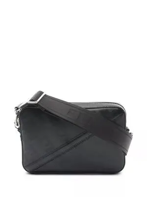 Fendi 2010-2026 Zucca Shadow Calfskin Diagonal Camera Bag Crossbody Bag - Black