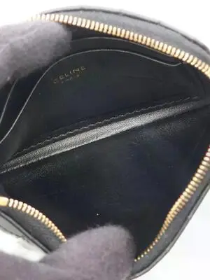 Celine 2000-2026 Quilted Leather C Charm Purse Coin Pouch