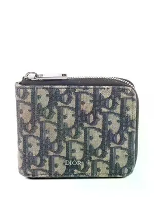 Dior 2000-2026 Oblique Canvas Wallet Small Wallets - Blue