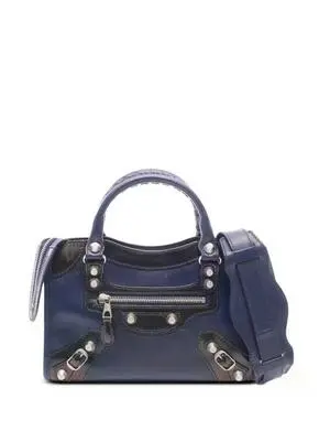 Balenciaga 2018-2026 Mini Lambskin Motocross Giant 21 City Satchel - Blue