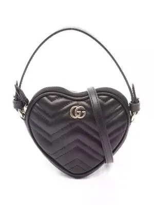Gucci 2016-2026 Gg Marmont Calfskin Heart Satchel - Black