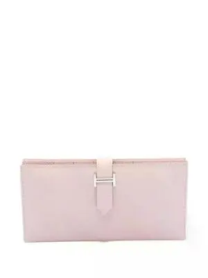 Hermès 2022 Epsom Bearn Soufflet Wallet Long Wallets - Pink