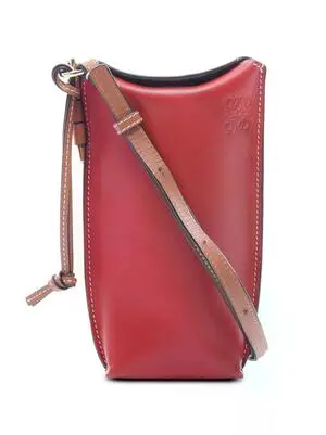 Loewe 2010-2026 Leather Gate Pocket Crossbody Bag - Red