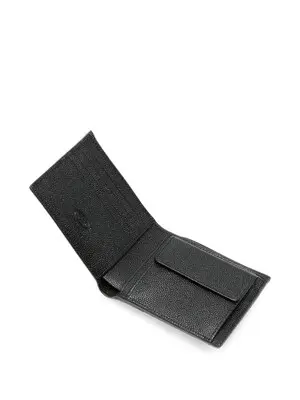 TOD'S Logo Plaque Grained Leather Bi-fold Wallet