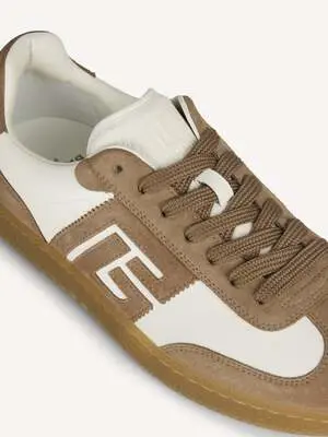 Balmain Swan Sneakers In Smooth Leather And Suede