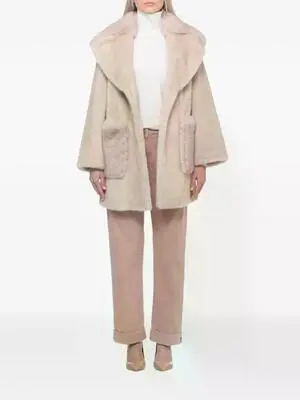 BULLY Faux-fur Oversized-collar Jacket - Neutrals