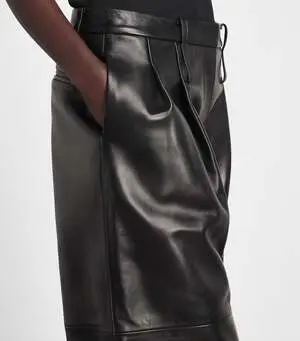 Brandon Maxwell Lambskin Barrel-leg Trousers
