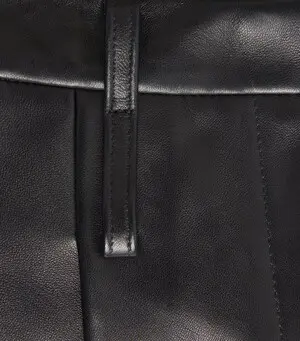 Brandon Maxwell Lambskin Barrel-leg Trousers