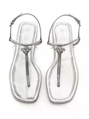 Schutz Crystal-embellished Leather Sandals