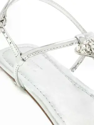 Schutz Crystal-embellished Leather Sandals