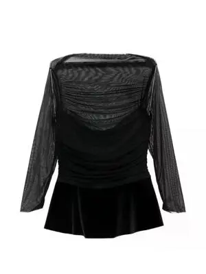 Chiara Boni La Petite Robe Mausi Ruched Mesh-panel Top